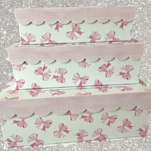 Shabby Chic | Storage & Organization | Pink Bow Coquette Gift Storage ...